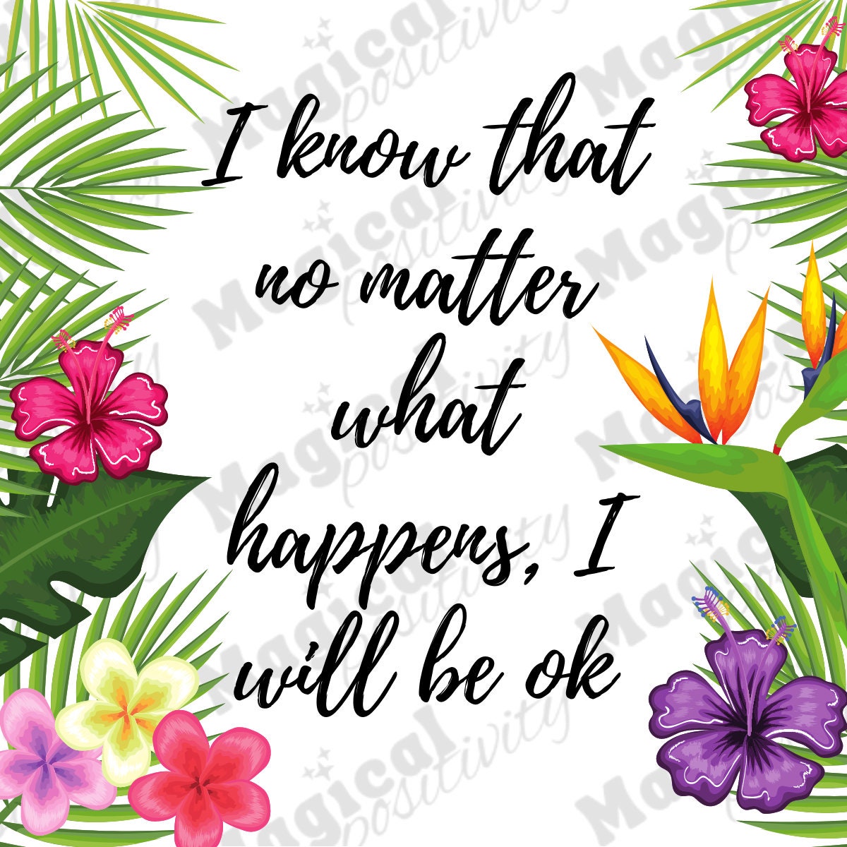Positive Affirmation Cards-tropical - Etsy