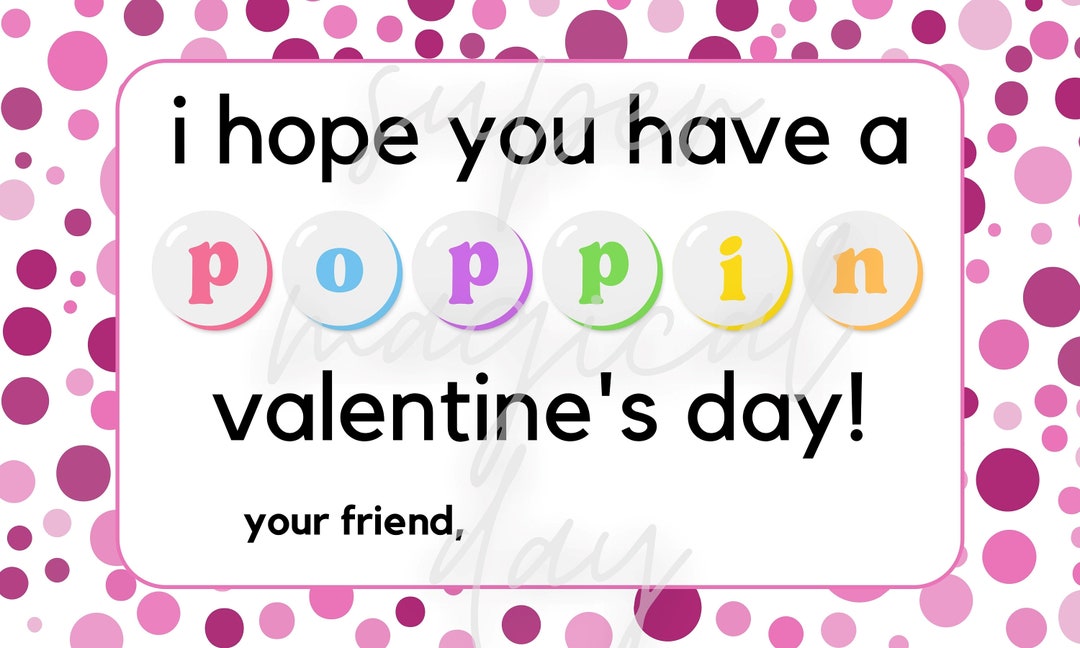 Poppin' Valentine's Day | Pop It Valentine | Class Valentine Card - Etsy