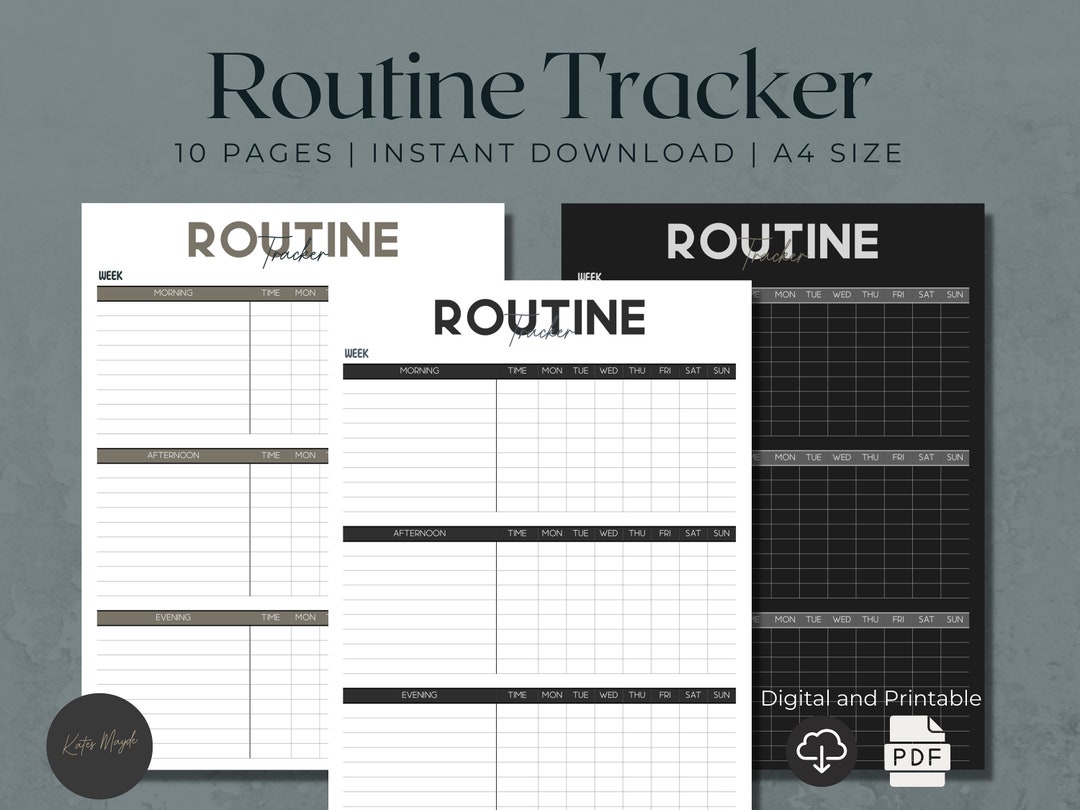 Digital Routine Tracker | Daily Routine | Routine Planner | Morning ...