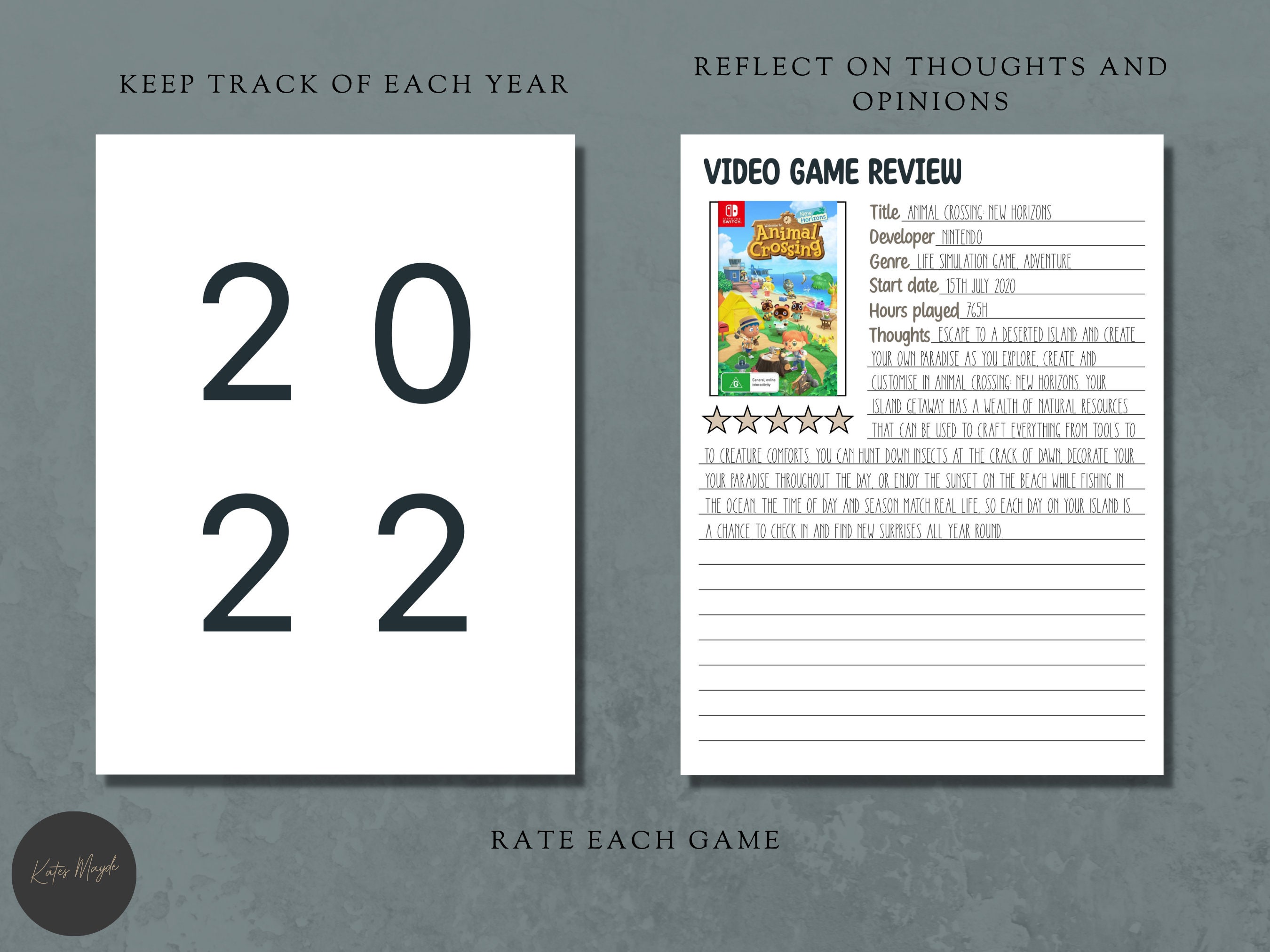 Digital Video Game Journal Game Tracker Gaming Journal - Etsy