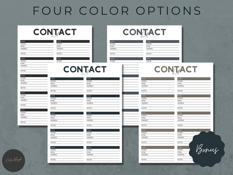 Digital Contact List | Address Book | Phone Number List | Contact ...