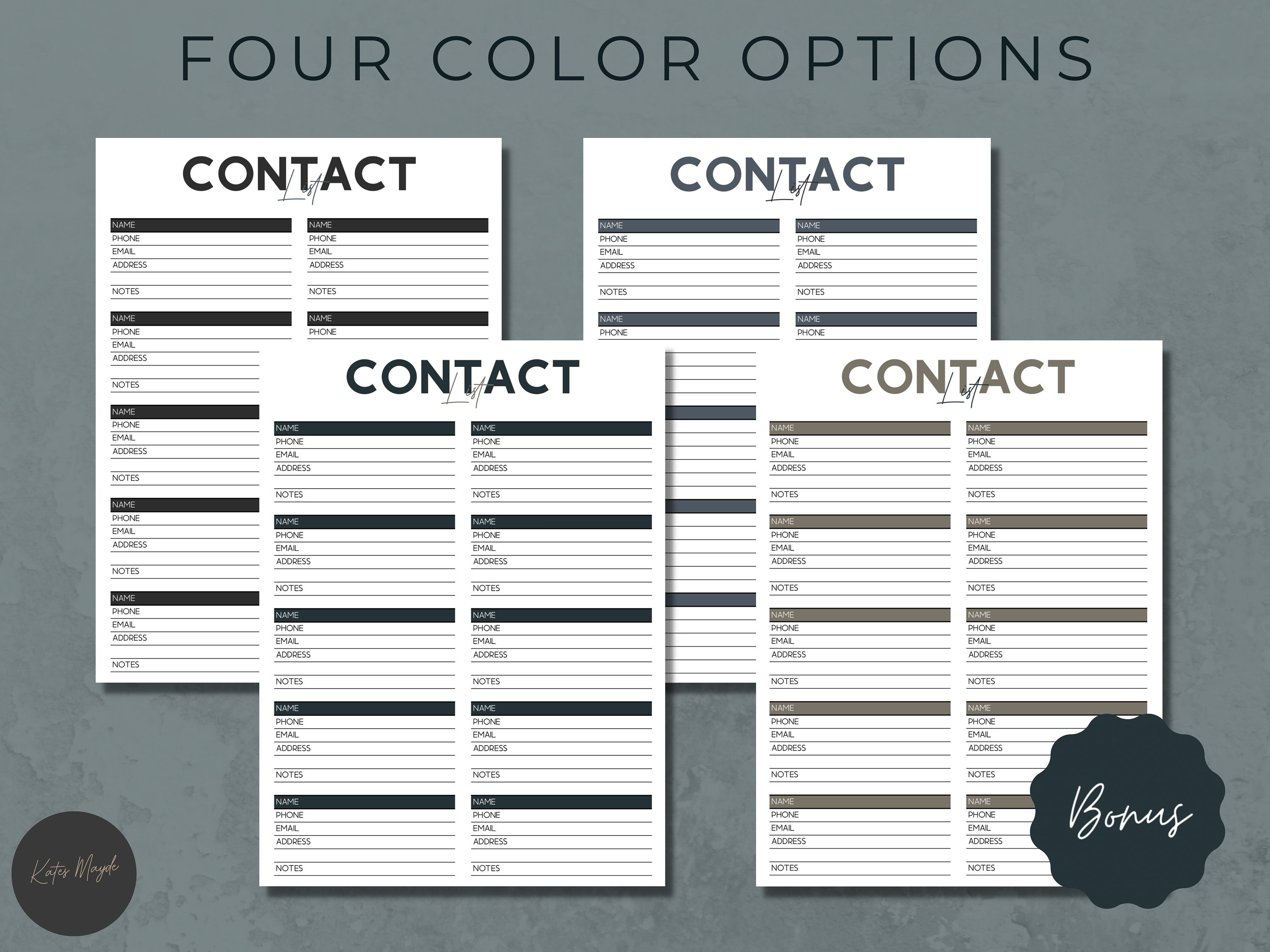 Digital Contact List | Address Book | Phone Number List | Contact ...