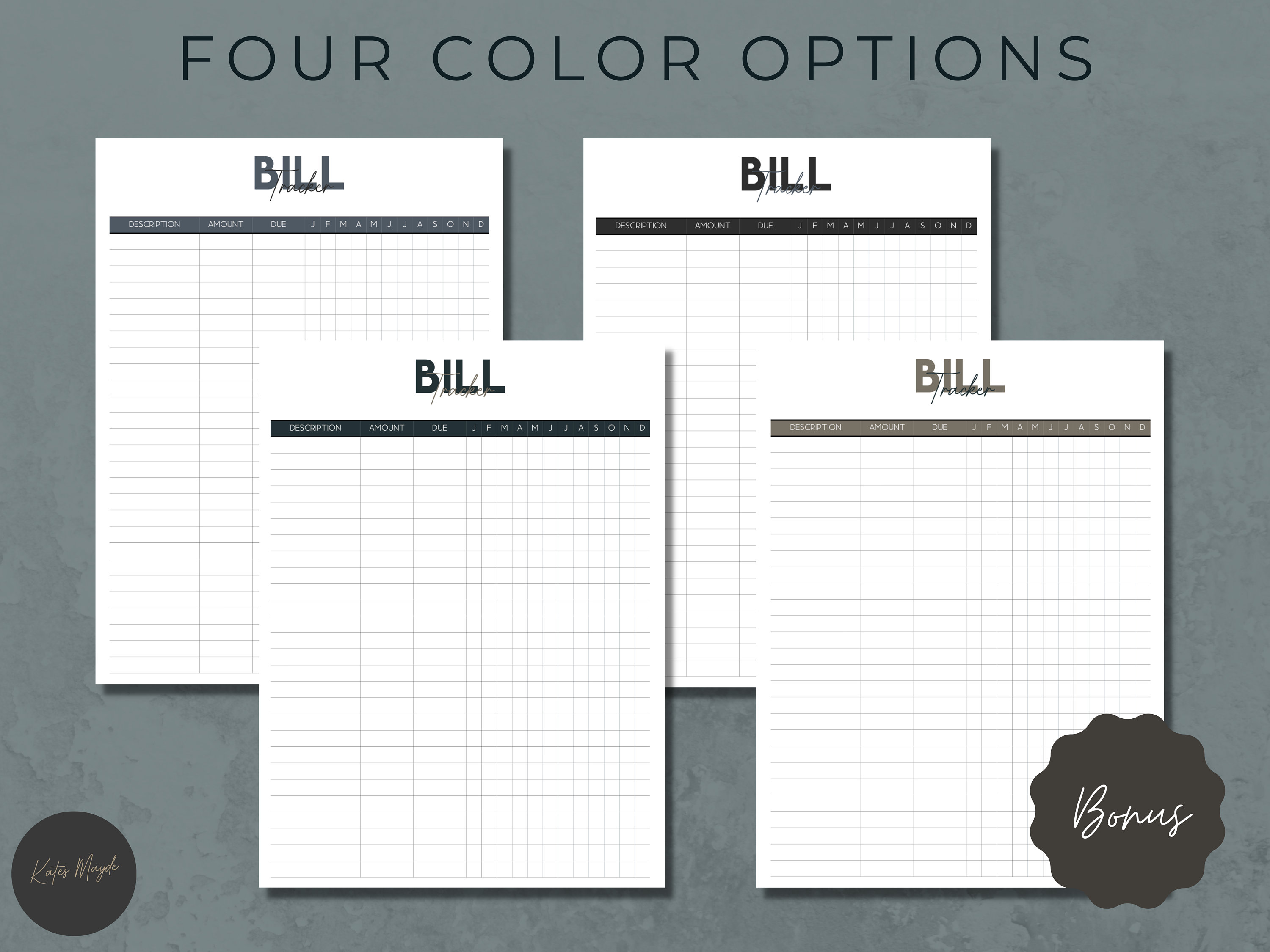 Digital Bill Tracker Expense Tracker Monthly Bill Tracker - Etsy