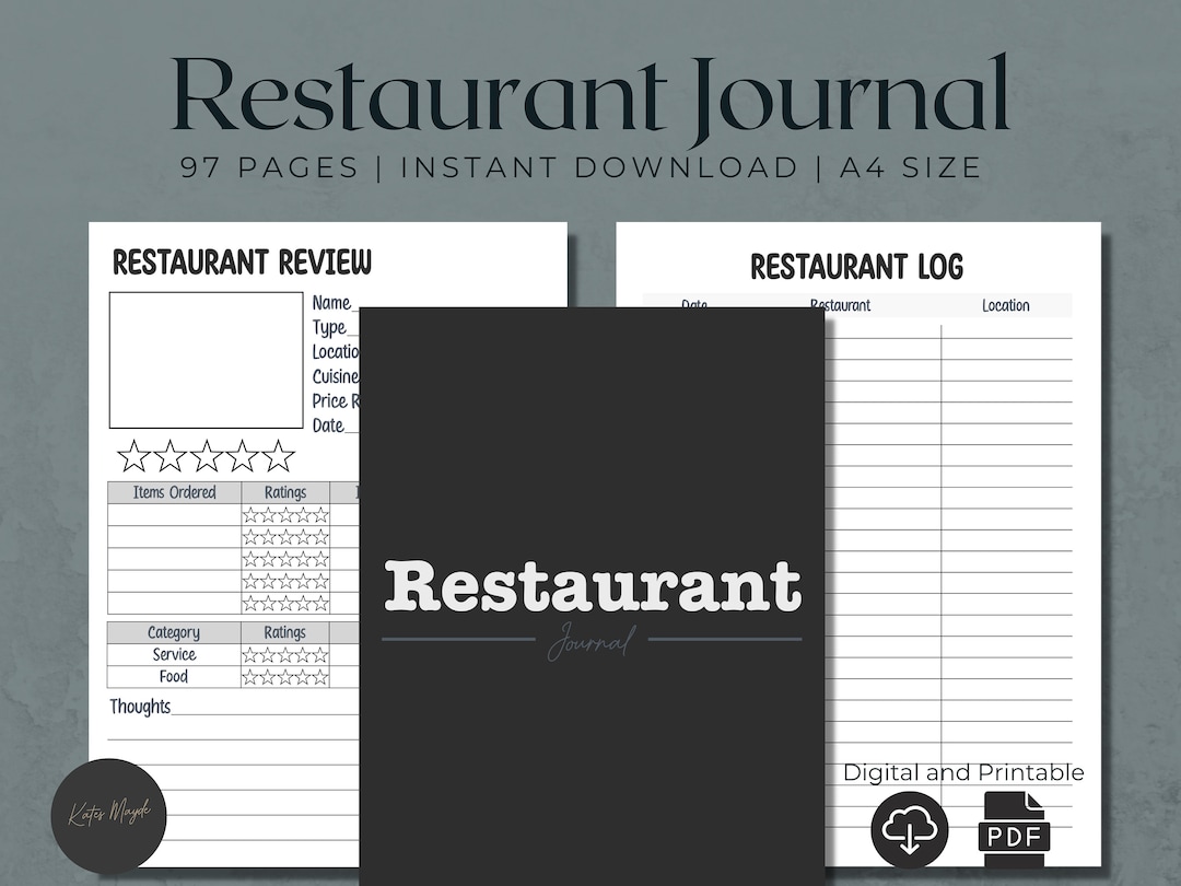 Digital Restaurant Review Journal | Restaurant to Try | Review Template ...