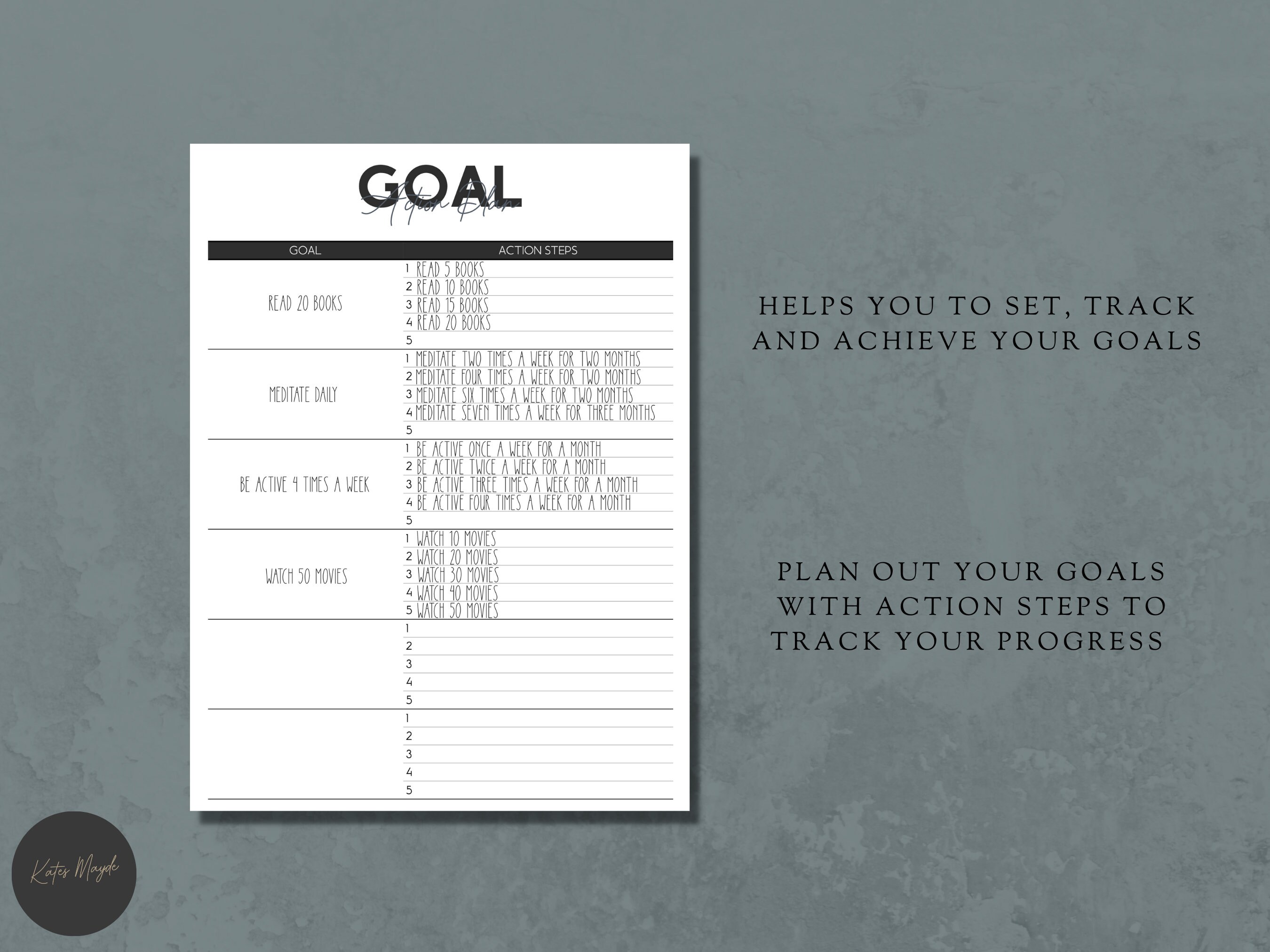 Digital Goal Setting | Goal Planning | Goal Tracker | Digital Goal ...