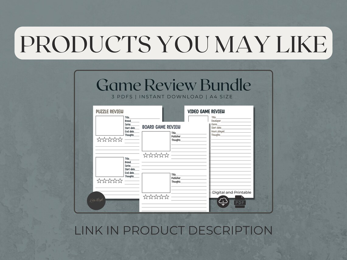 Digital Video Game Tracker | Video Game Review | Game Review Template ...