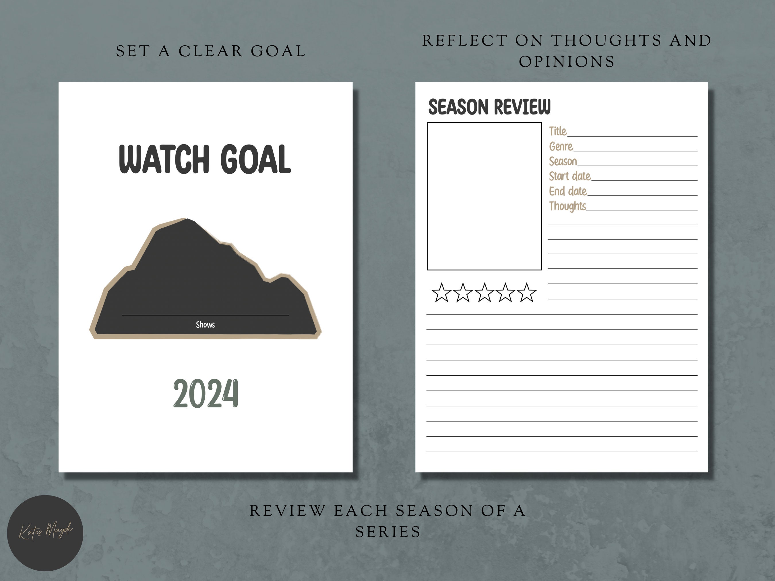 Digital TV Show Journal | TV Show Log | Tv Show Tracker | TV Series ...