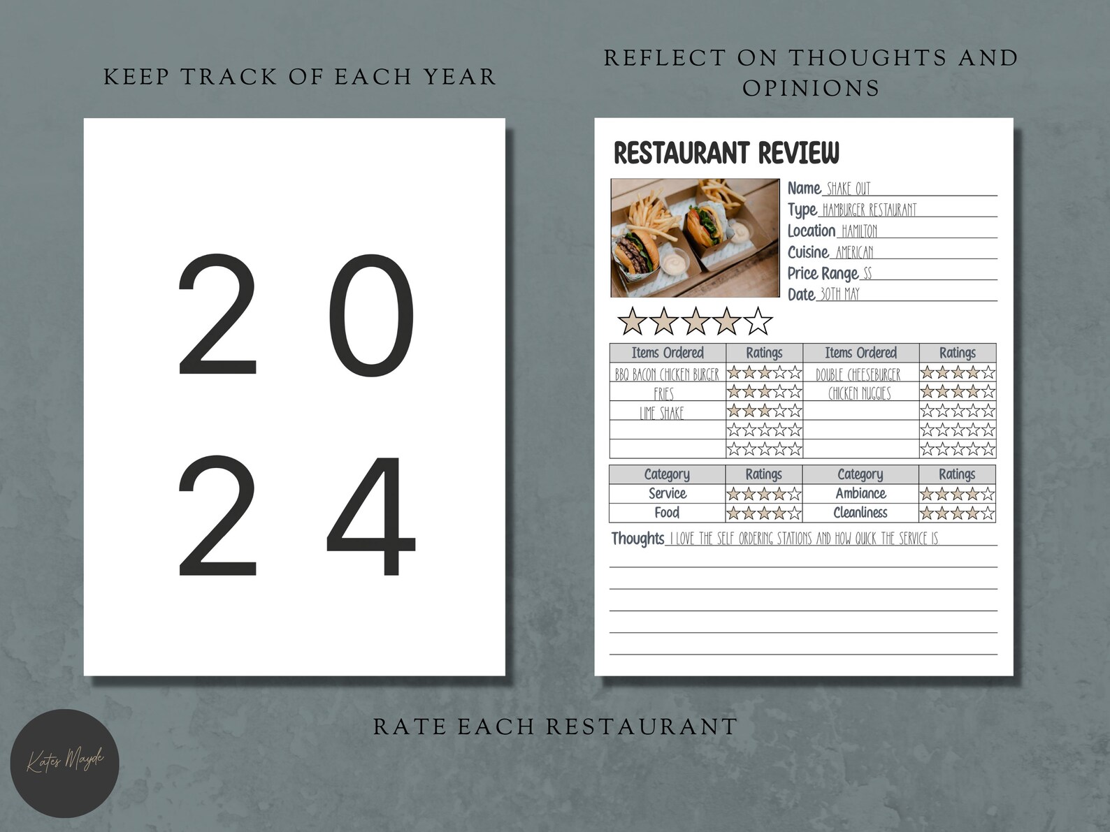 Digital Restaurant Review Journal | Restaurant to Try | Review Template ...
