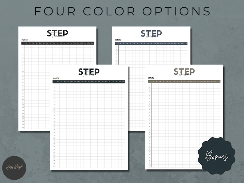 Digital Step Tracker Fitness Planner Walking Tracker Daily Step Log ...