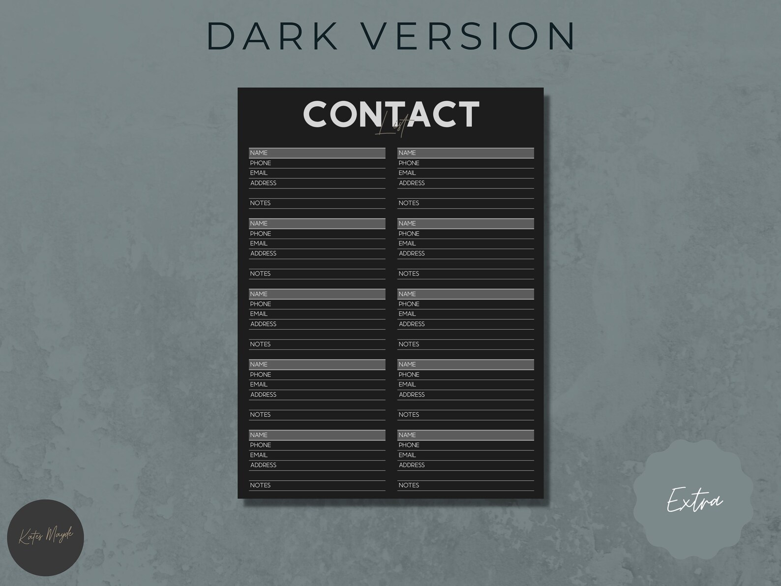 Digital Contact List | Address Book | Phone Number List | Contact ...