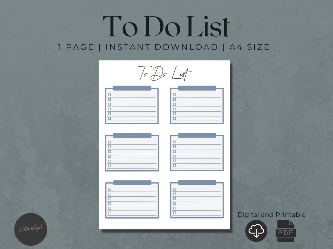 Digital to Do List Planner | Blue | to Do List College | to Do List PDF ...