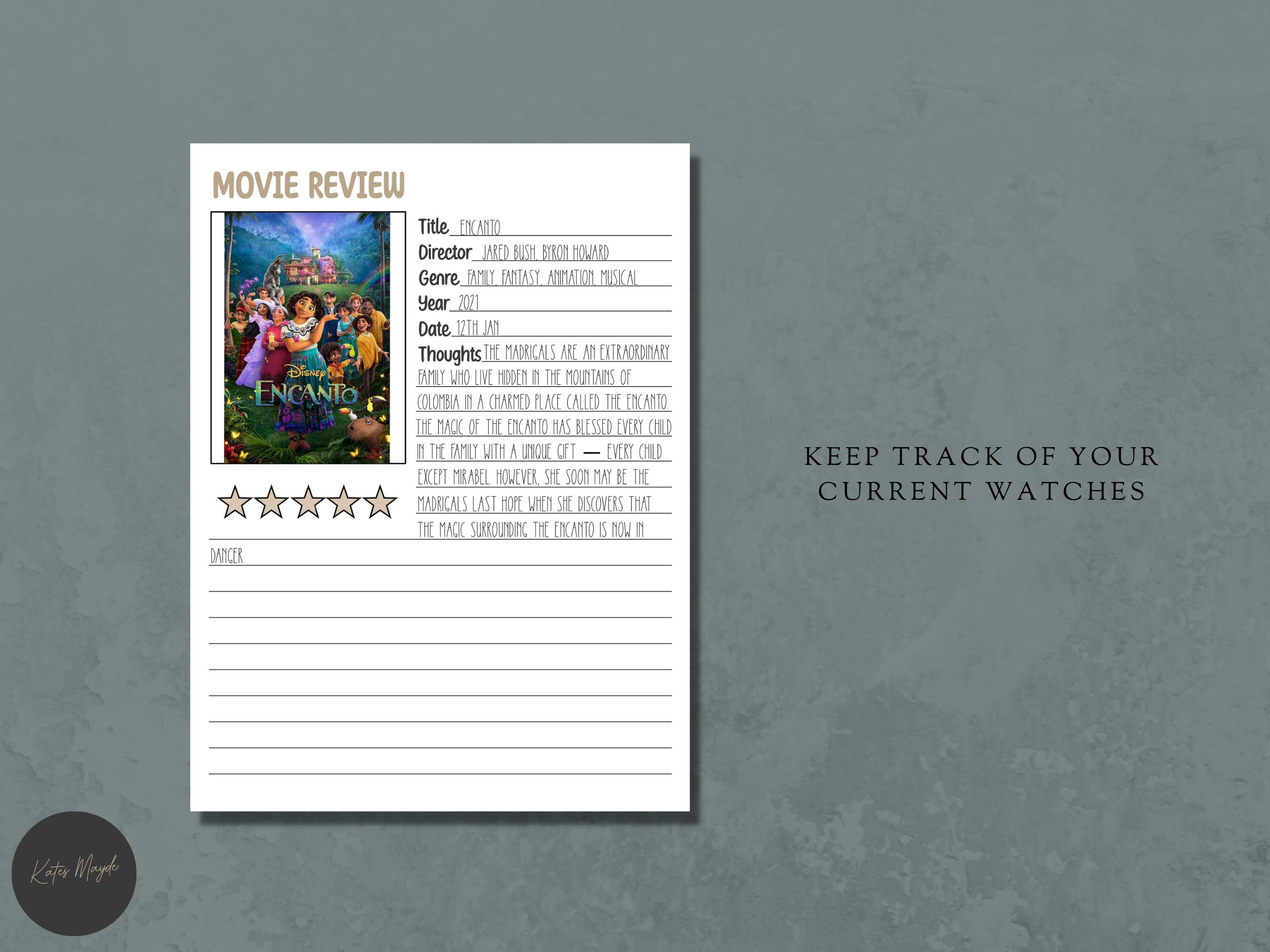 Entertainment Review Bundle | Neutrals | Digital Movie Review | Book ...