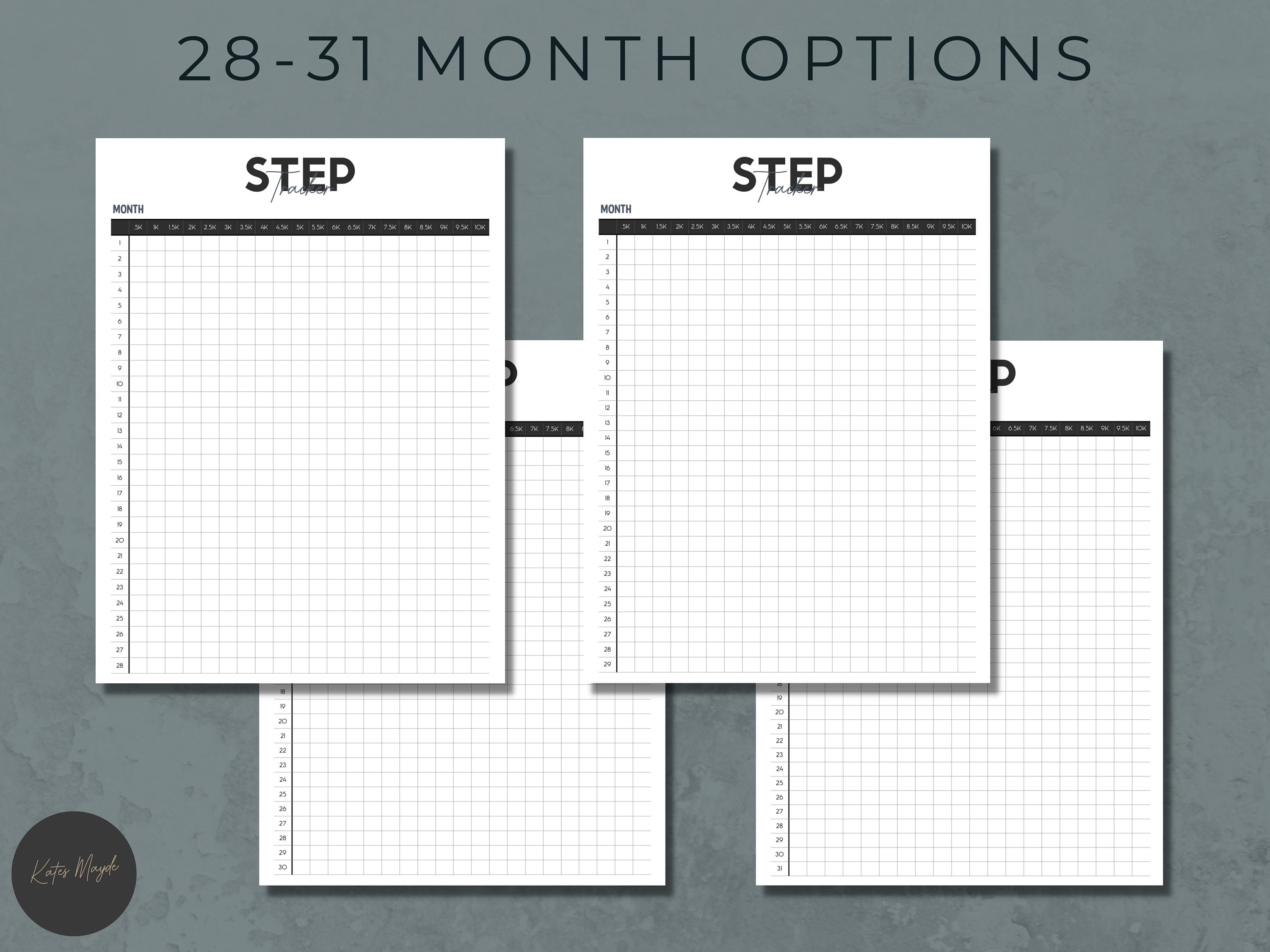 Digital Step Tracker | Fitness Planner | Walking Tracker | Daily Step ...
