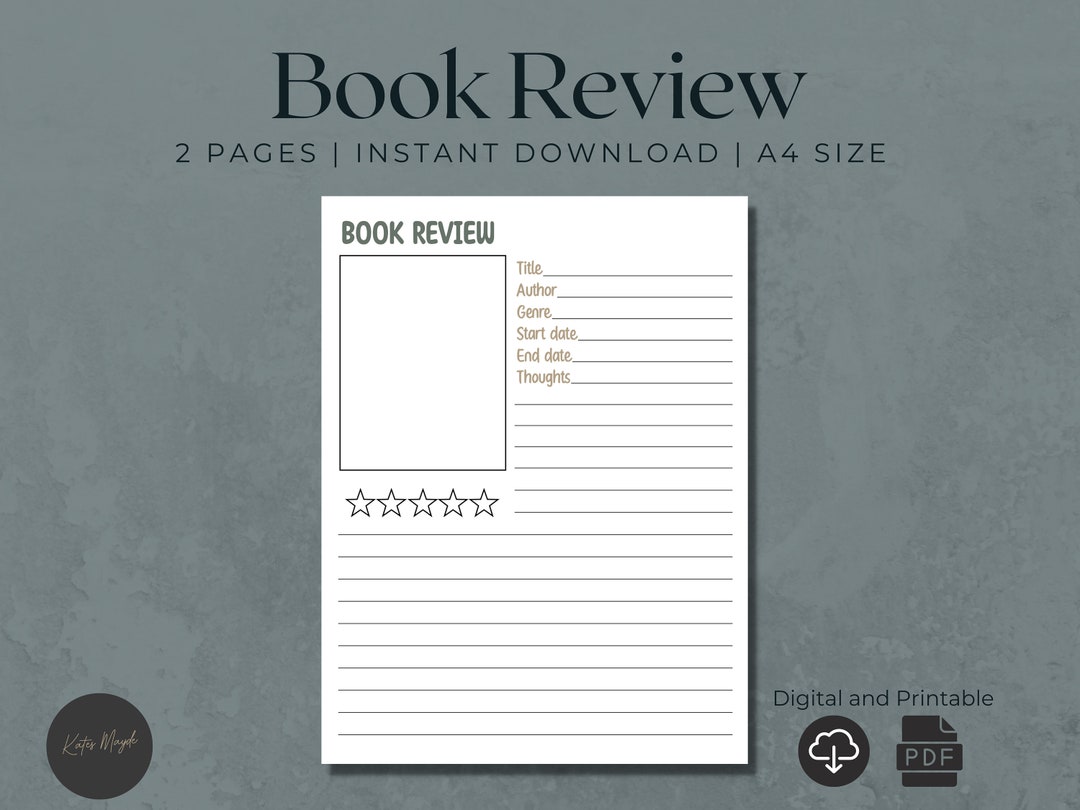 Digital Book Review Template | Goodnotes Book Review | Book Notes ...