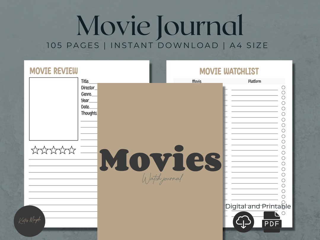 Digital Movie Journal | Family Movie Night | Film Printable | Movie ...