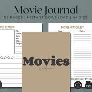 Digital Movie Journal | Family Movie Night | Film Printable | Movie ...