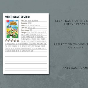 Digital Video Game Tracker | Video Game Review | Game Review Template ...
