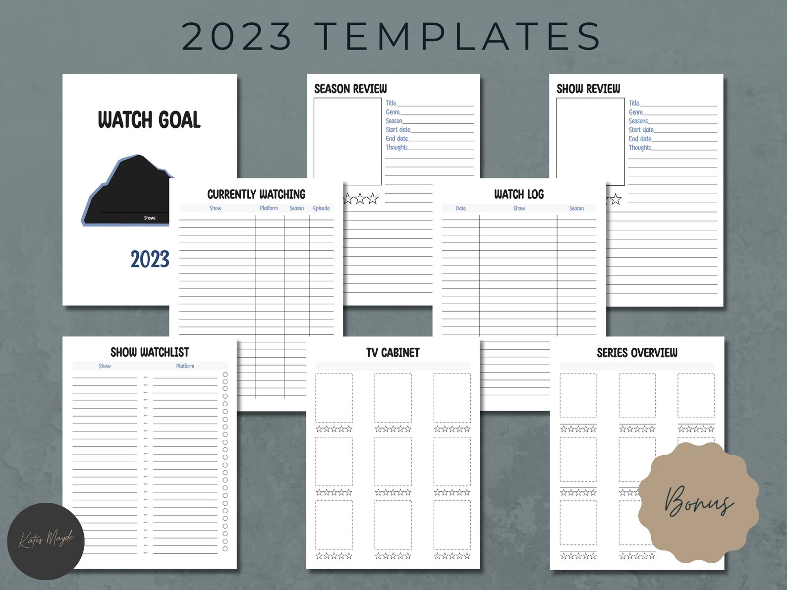 Digital TV Show Journal TV Show Log Tv Show Tracker TV - Etsy