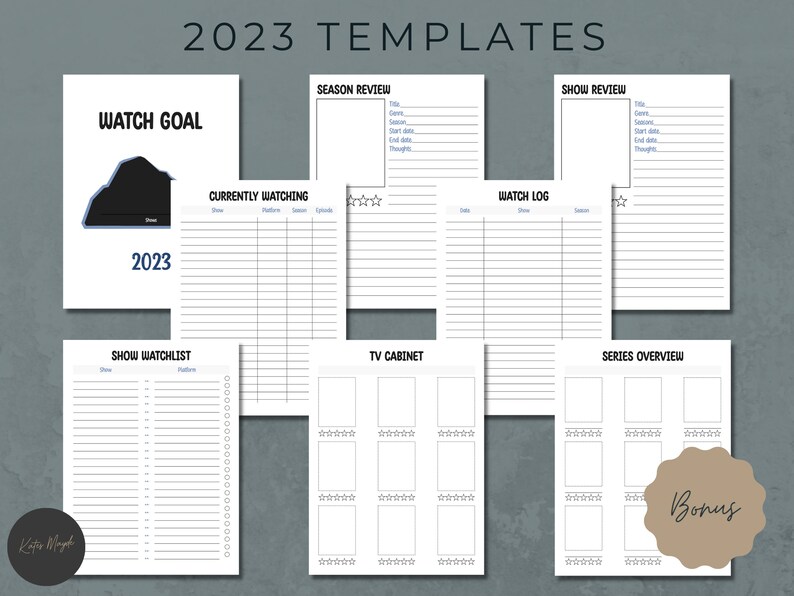 Digital TV Show Journal TV Show Log Tv Show Tracker TV - Etsy