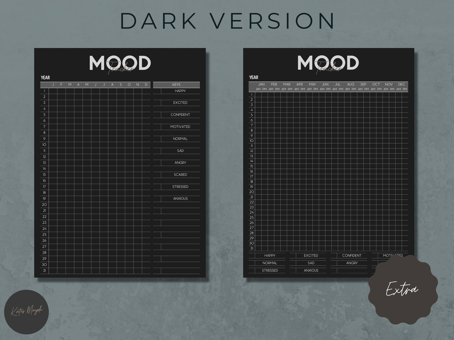 Digital Mood Tracker Mood Chart Monthly Mood Daily Mood - Etsy Singapore