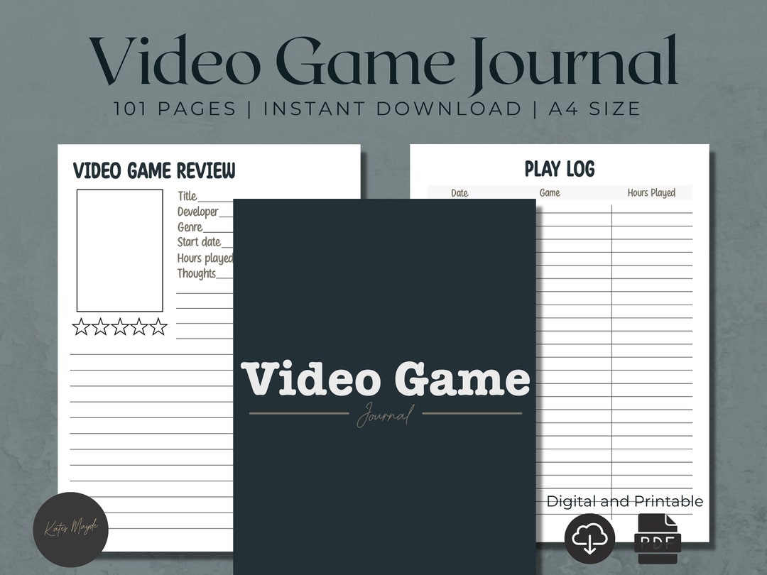 Digital Video Game Journal | Game Tracker | Gaming Journal | Game Play ...