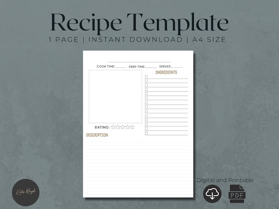 Digital Recipe Template Goodnotes Recipe Book Digital - Etsy