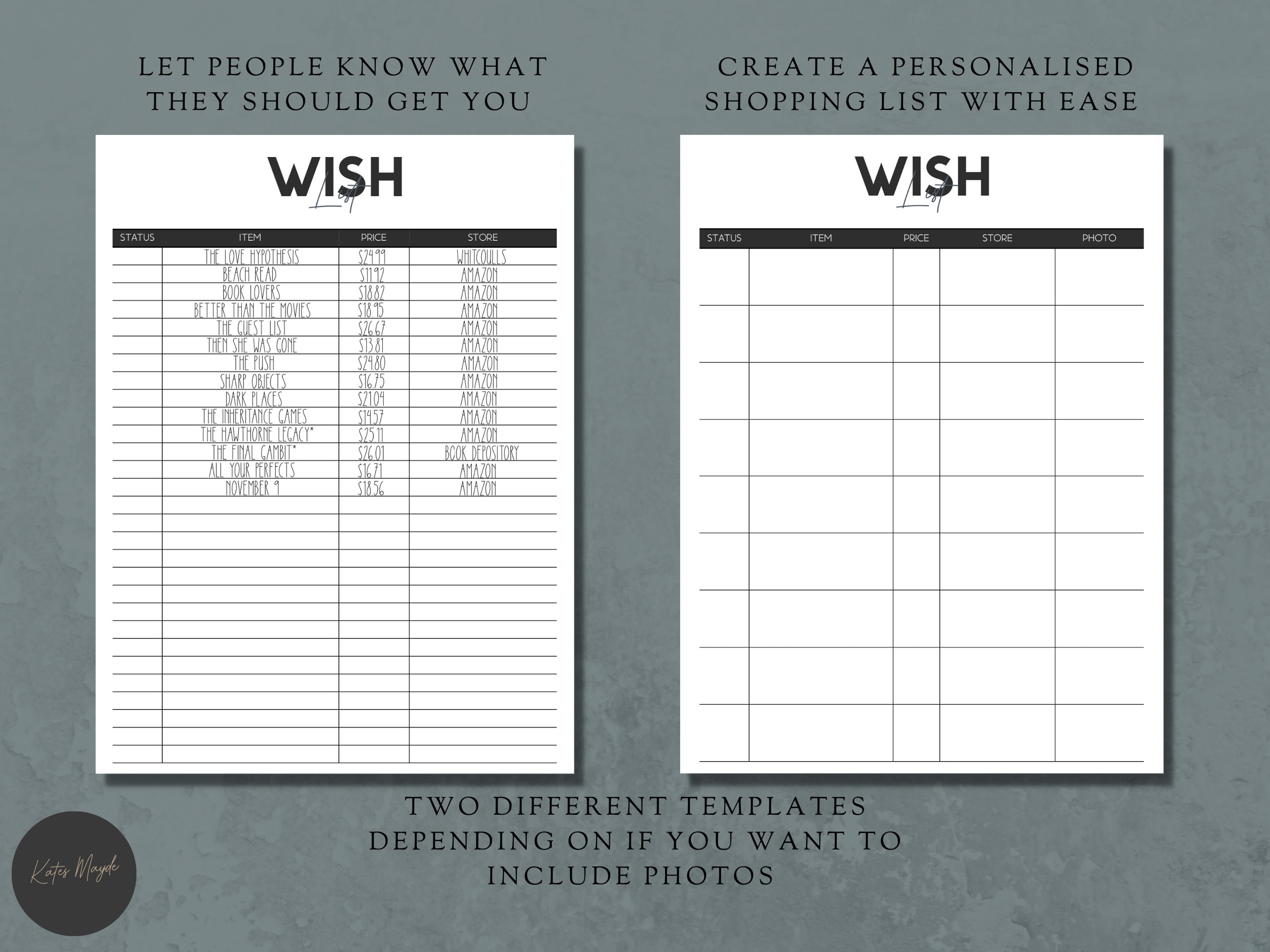 Digital Wish List | Digital Gift List | Wish List Printable | Wishes ...