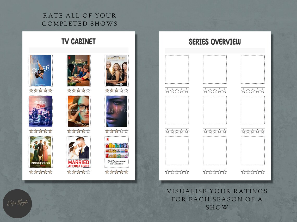 Digital TV Show Journal | TV Show Log | Tv Show Tracker | TV Series ...