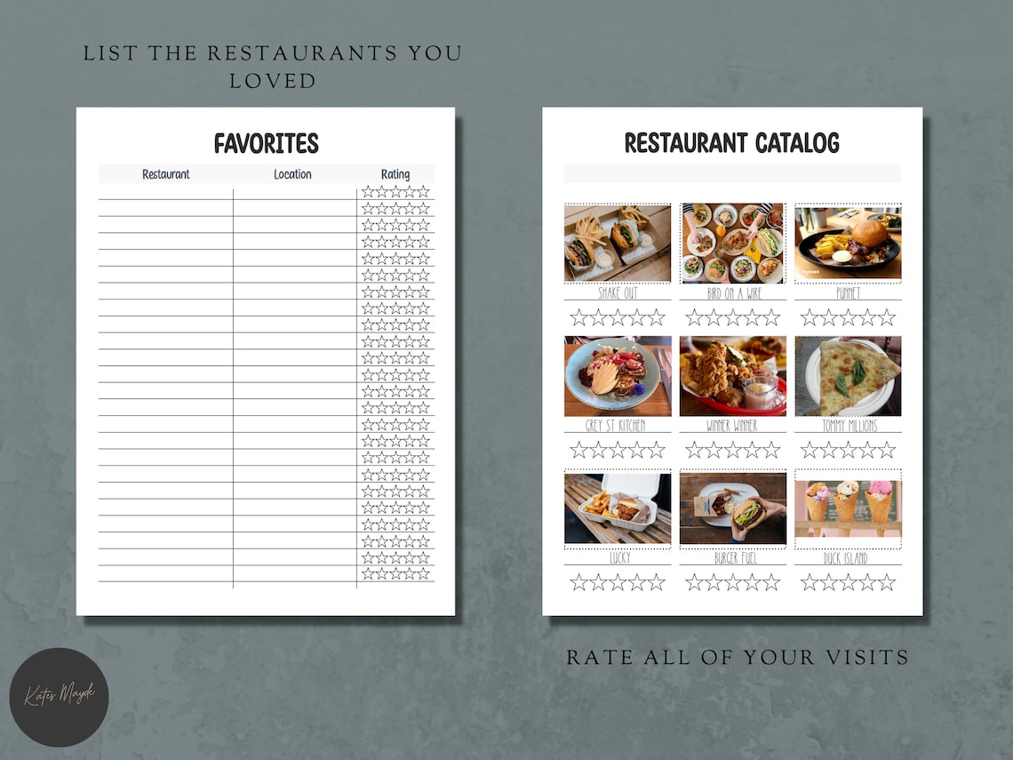 Digital Restaurant Review Journal | Restaurant to Try | Review Template ...