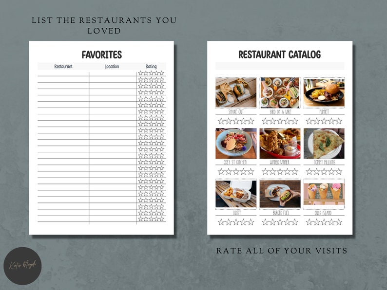 Digital Restaurant Review Journal | Restaurant to Try | Review Template ...