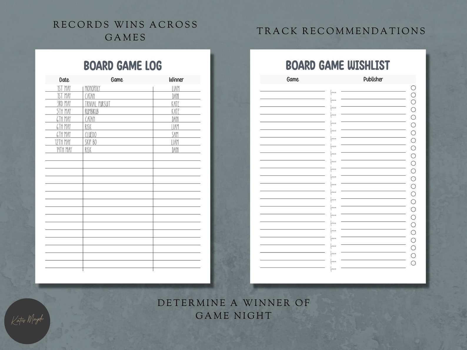 Digital Board Game Journal | Board Game Accessory | Board Gamebooks ...
