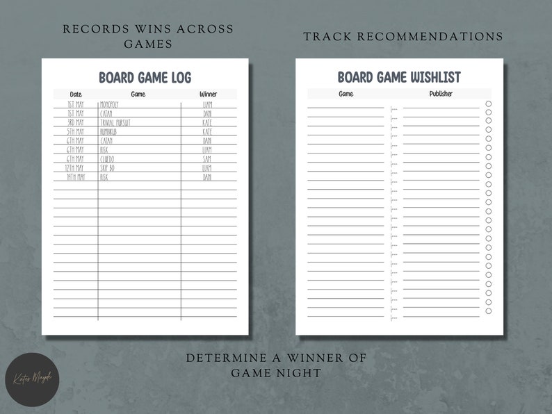 Digital Board Game Journal | Board Game Accessory | Board Gamebooks ...