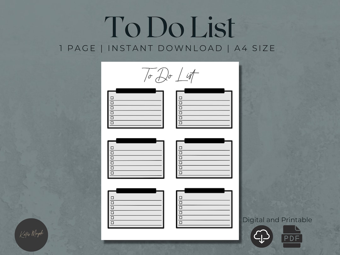 Digital to Do List Planner | Black | to Do List College | to Do List ...
