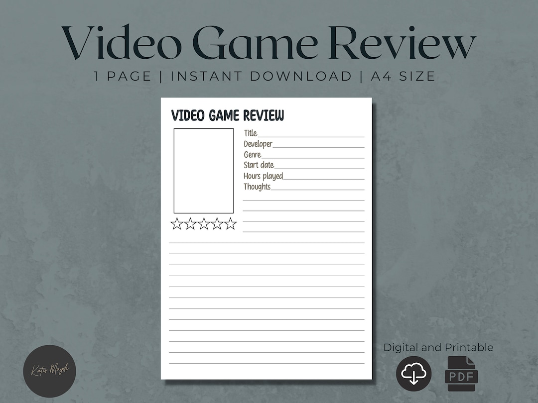 Digital Video Game Tracker | Video Game Review | Game Review Template ...