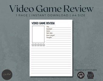 Digital Gaming Journal Gaming Tracker Wishlist Play Log - Etsy