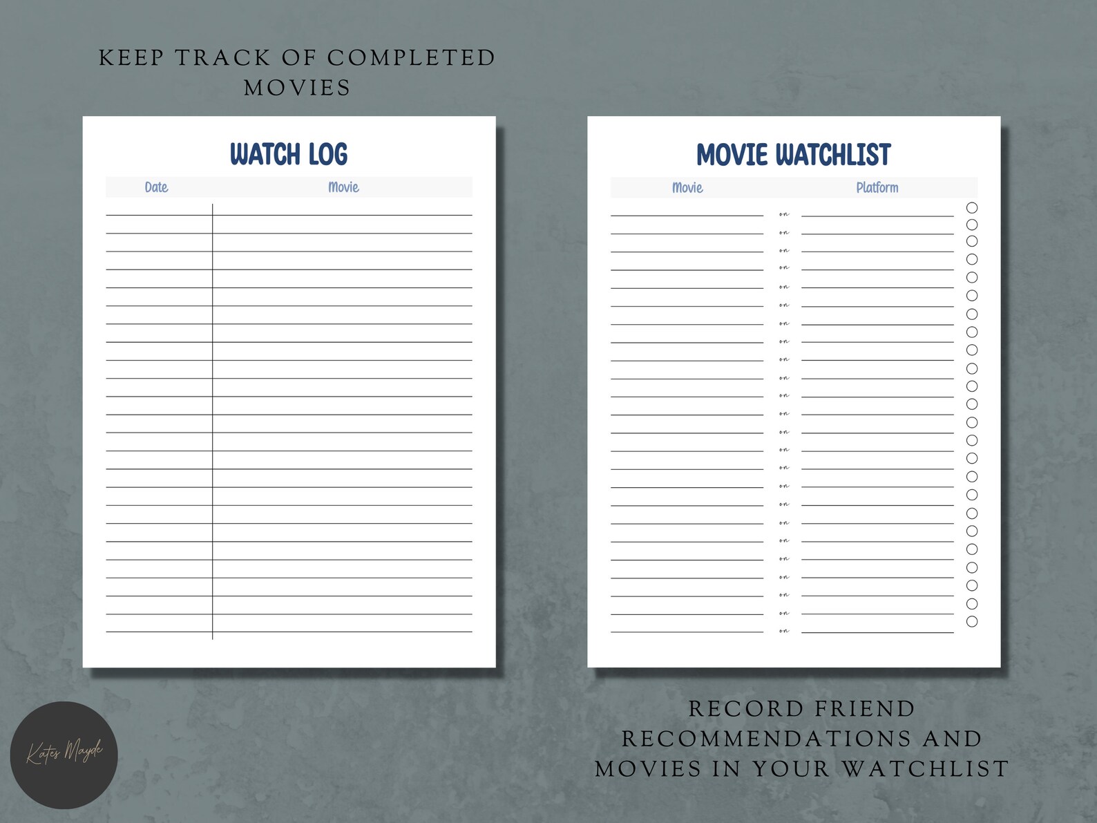 Digital Movie Journal | Family Movie Night | Film Printable | Movie ...