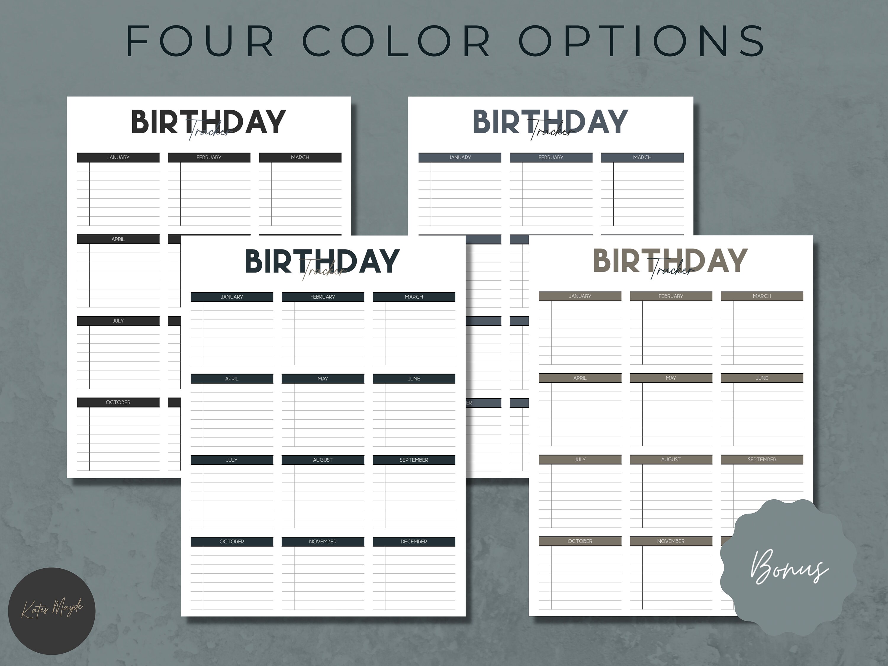 Digital Birthday Tracker | Birthday Calendar | Birthday Planner ...