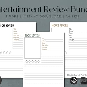 Entertainment Review Bundle | Neutrals | Digital Movie Review | Book ...