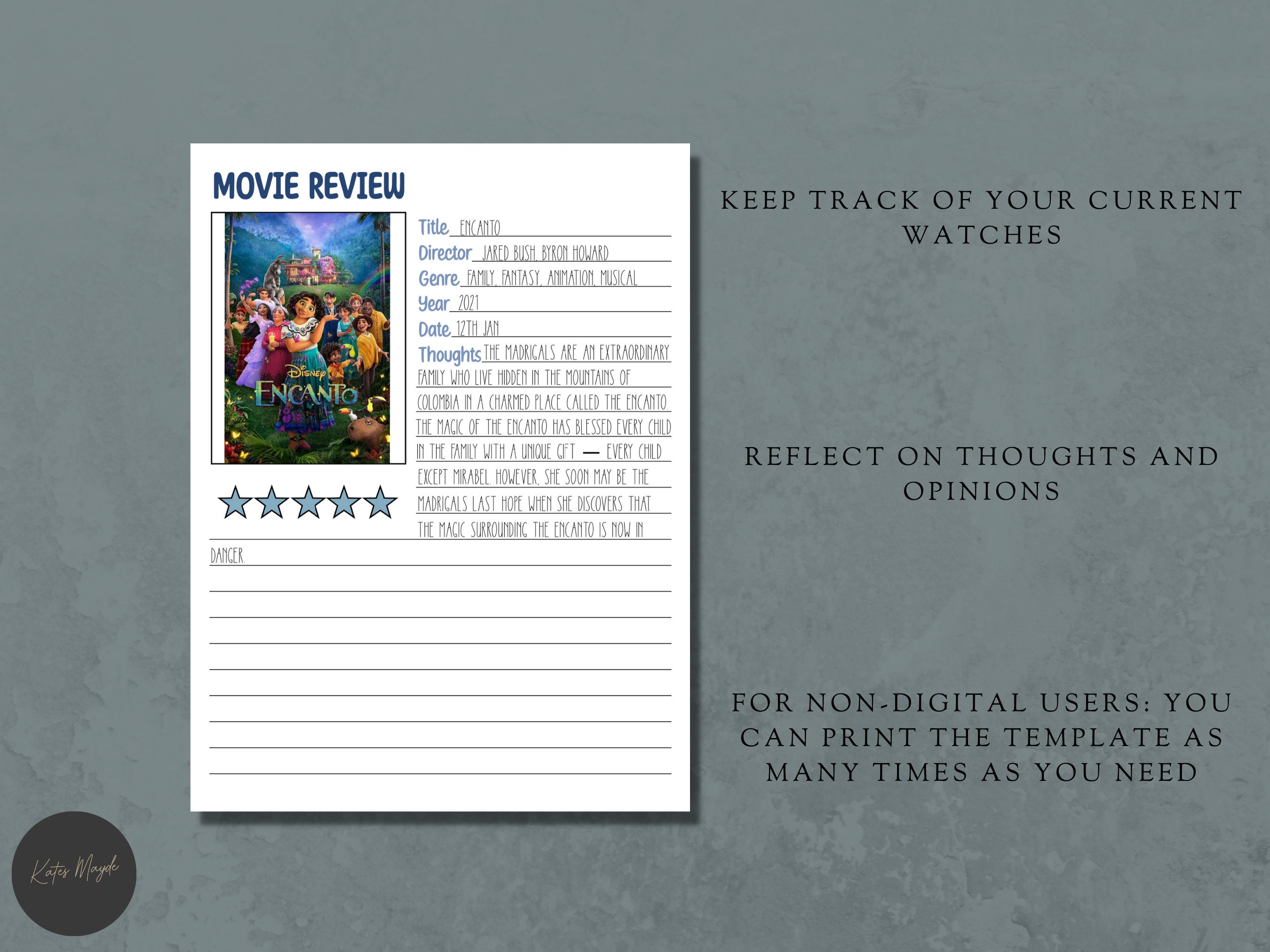 Digital Movie Tracker | Movie Log | iPad Movie Journal | Movie Review ...