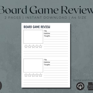 Digital Board Game Review | Board Game Tracker | Printable Review ...