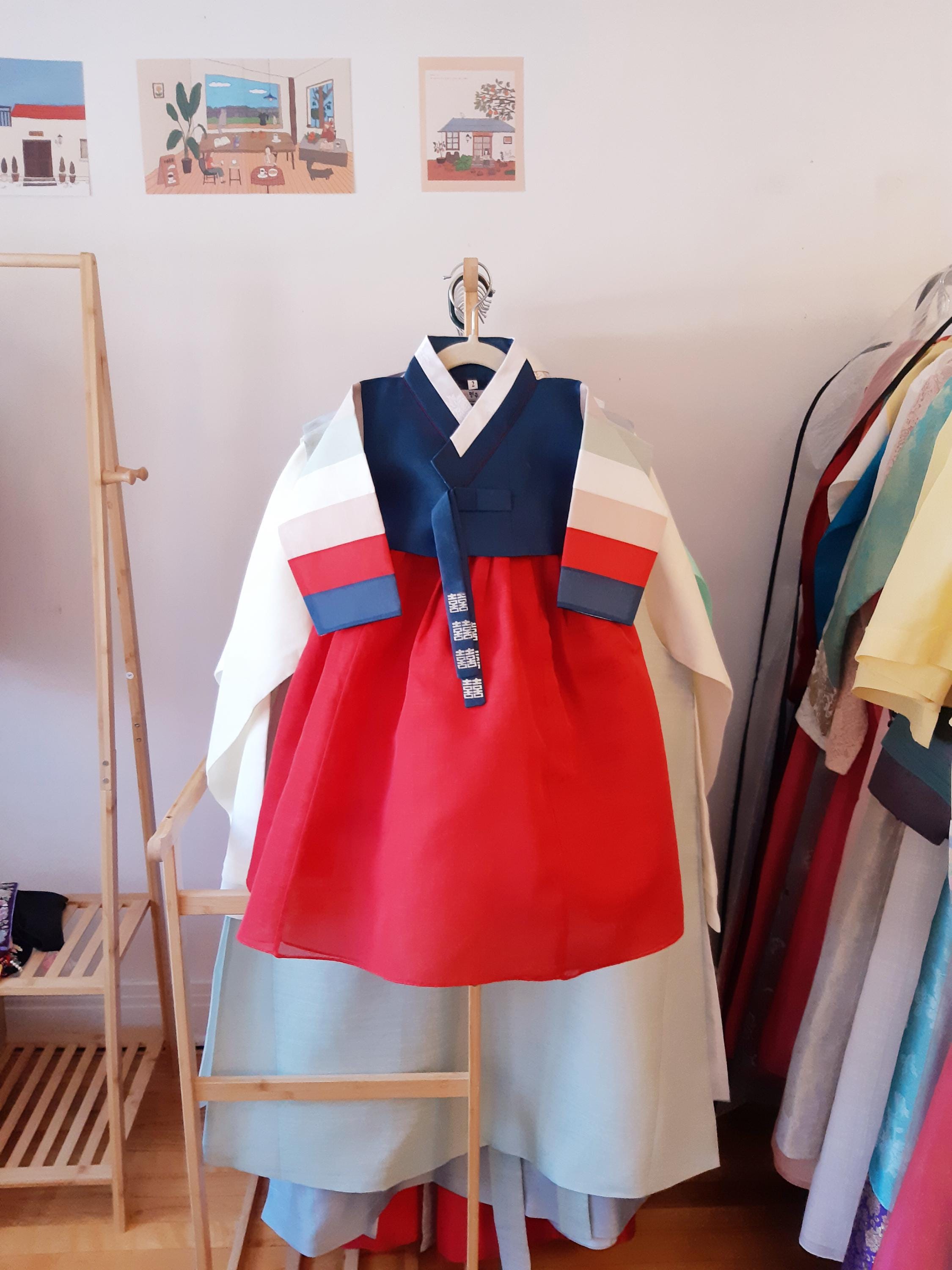 Saekdong Hanbok Girl, Age 4-9, Korean Traditional Costume for 4-9 Years ...