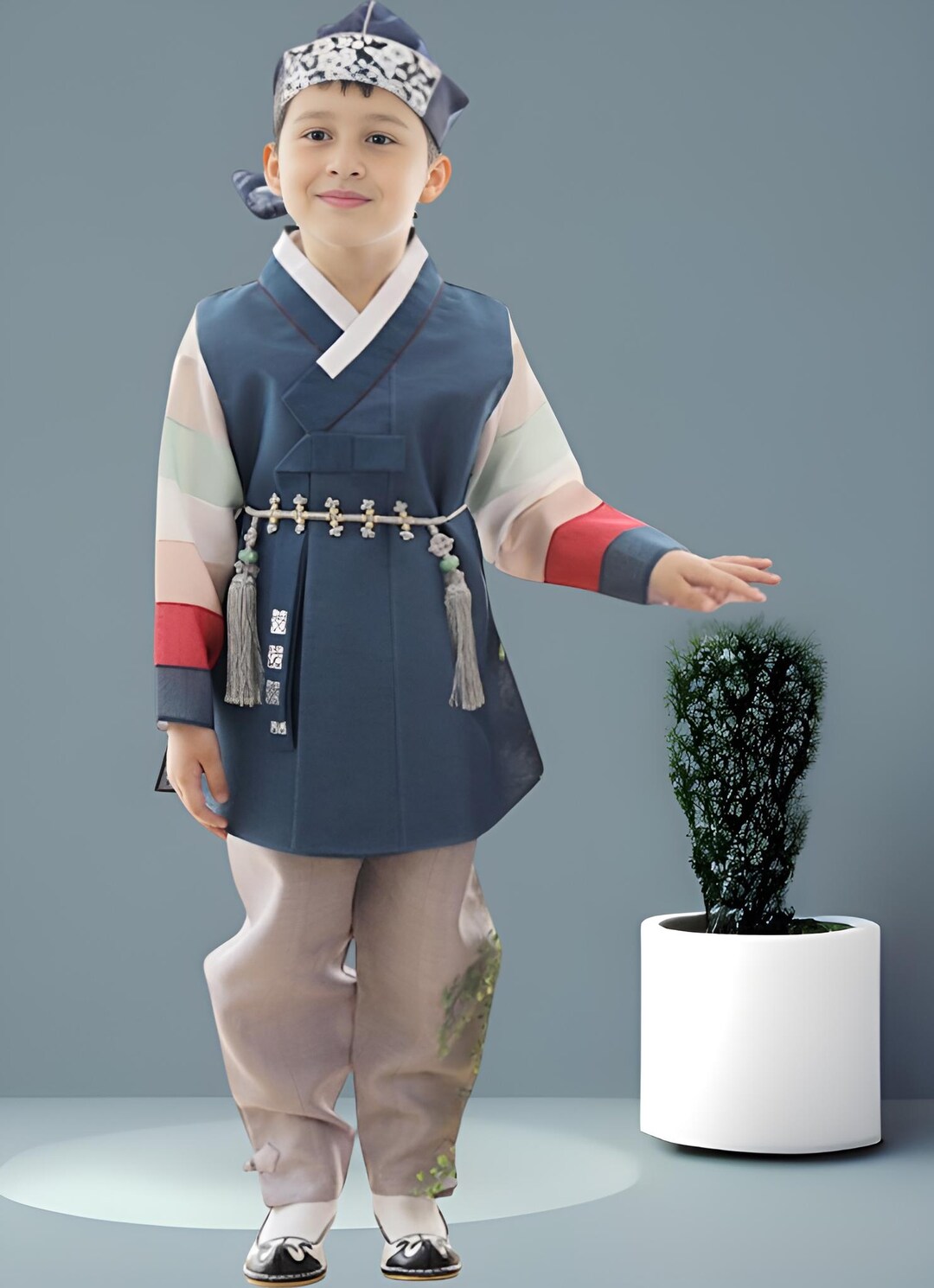 Navy Hanbok Boy, Korean Traditional Costume for Boys, Kids Hanbok - Etsy