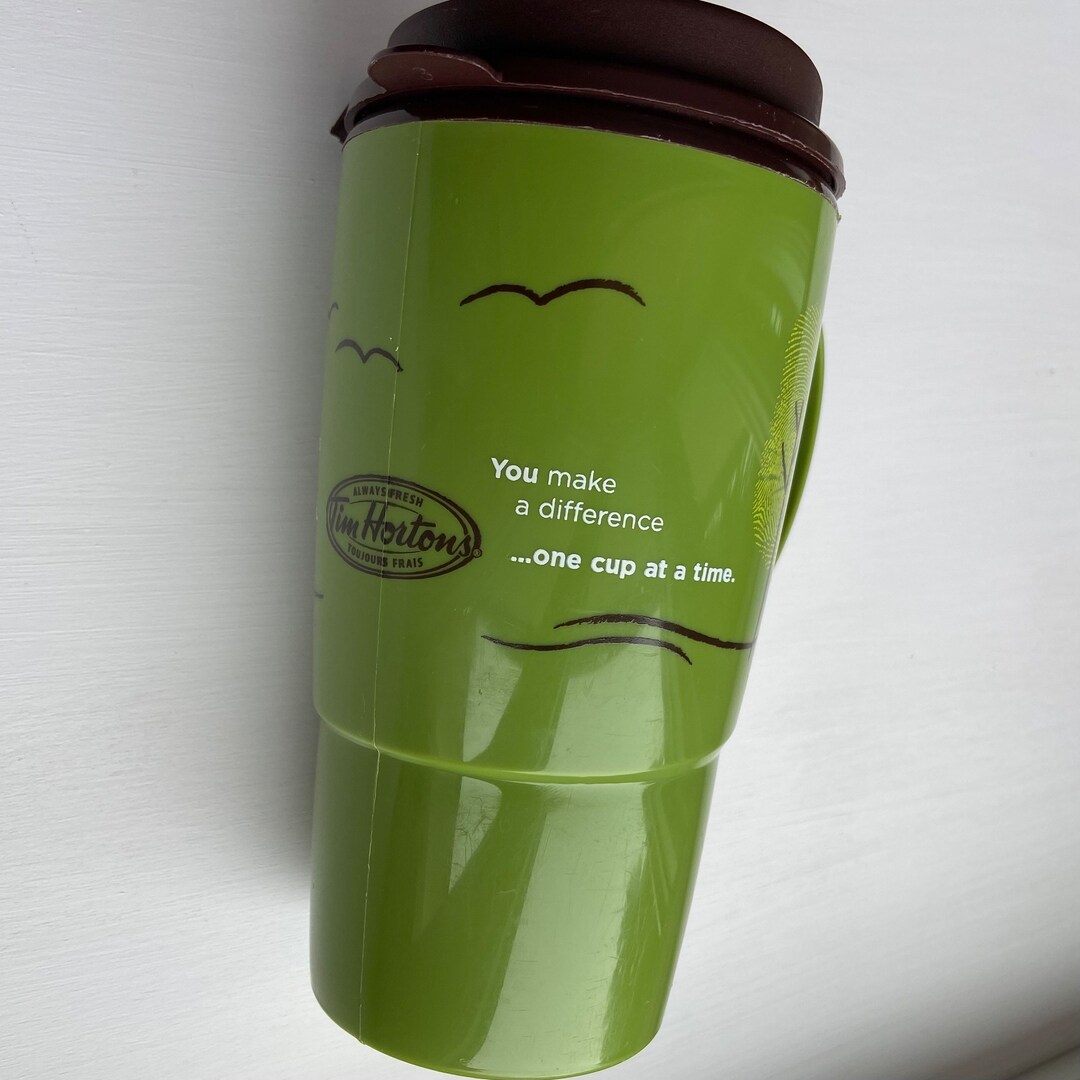 Tim Hortons Vintage Green Plastic Travel Mug in Great Condition. - Etsy
