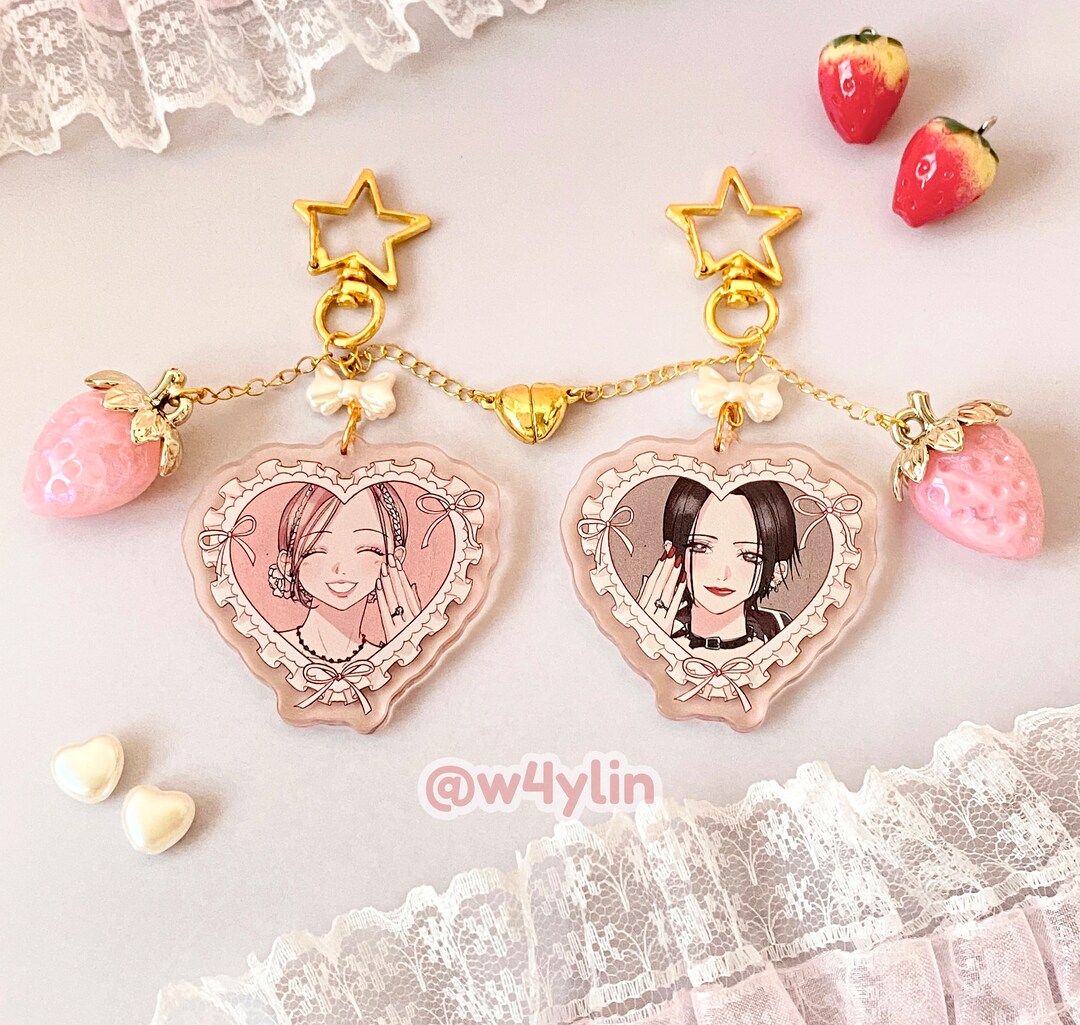 Handmade Nana Hachi Matching Magnet Heart Keychains last Restock - Etsy
