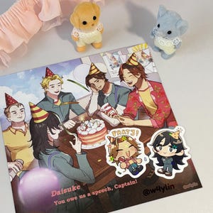 Mouthwashing Daisuke + Anya Sparkly Stickers - Etsy