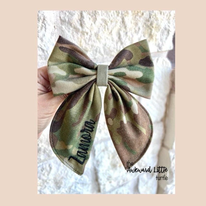Customized Army Hair Bow - Etsy
