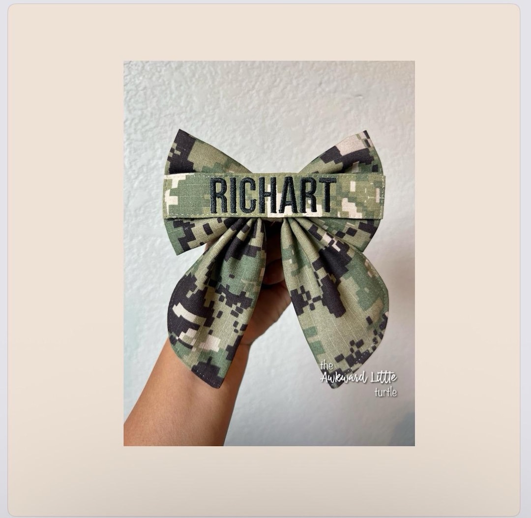 Name Tape Fable Bow, Military Bow, Hair Accessories, Marine Bow, Army ...