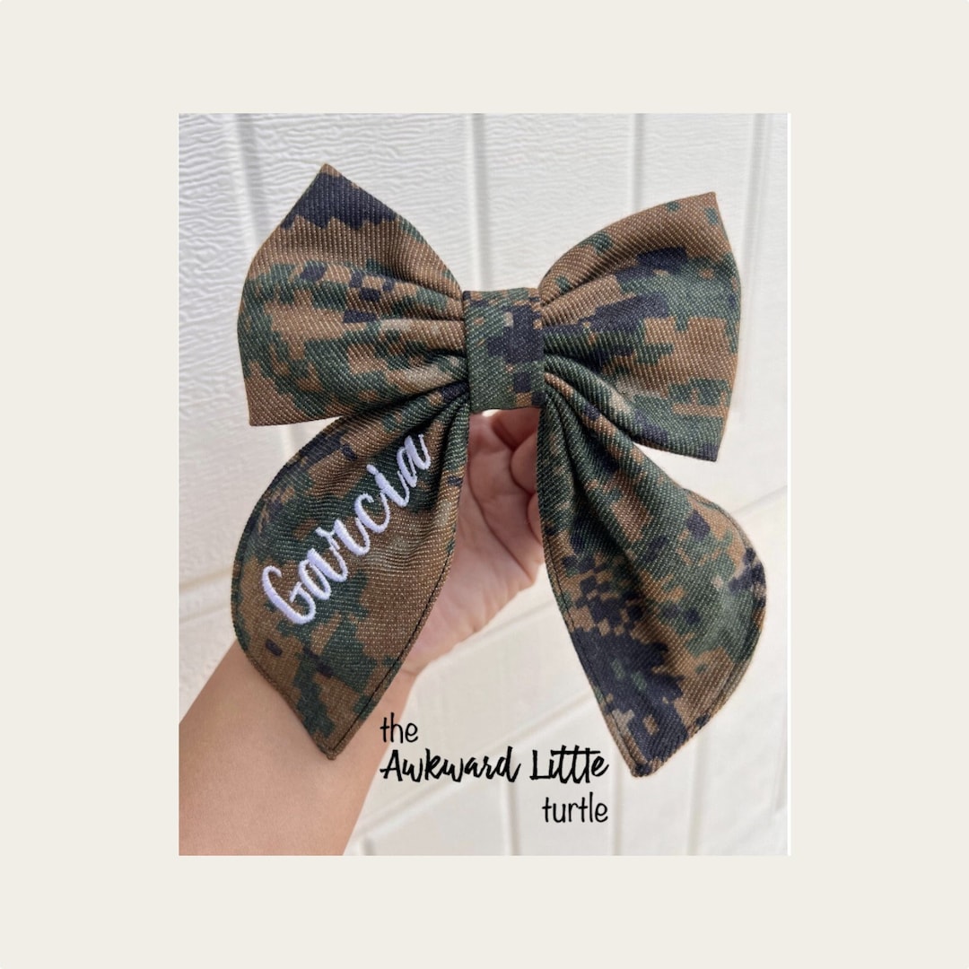 Large Personalized Fable Bow, Military Bow, Hair Accessories, Marine ...
