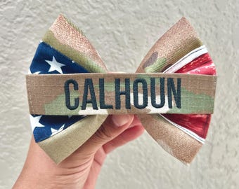 Mini Army Name Tape Bow, Military Bow, Personalized, Air Force Bow ...