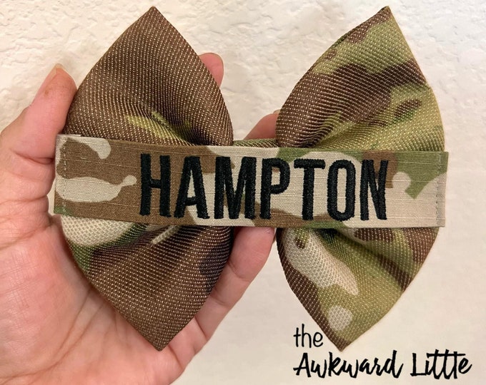 Army Name Tape Bow, Military Bow, Personalized, Air Force Bow, Hair ...